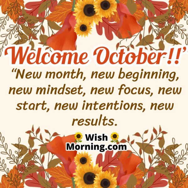 October Month Wishes for New Beginnings and Autmn vibes - Wish Morning