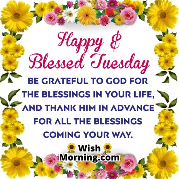 Tuesday Blessing Images for a Happy & Peaceful Day - Wish Morning