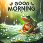 Good Morning Frog Images with Cute Nature Vibes - Wish Morning