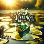 Good Morning Frog Images with Cute Nature Vibes - Wish Morning