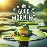 Good Morning Frog Images with Cute Nature Vibes - Wish Morning