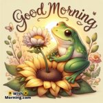 Good Morning Frog Images with Cute Nature Vibes - Wish Morning