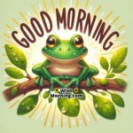 Good Morning Frog Images with Cute Nature Vibes - Wish Morning