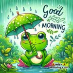 Good Morning Frog Images with Cute Nature Vibes - Wish Morning